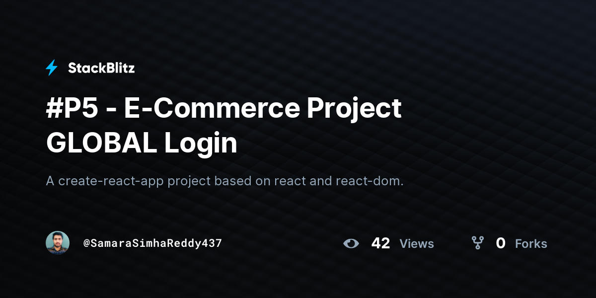 #P5 - E-Commerce Project GLOBAL Login - StackBlitz