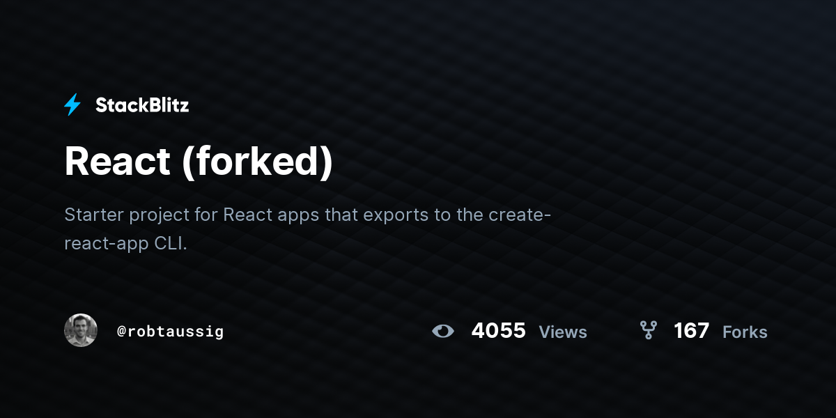 React (forked) - StackBlitz