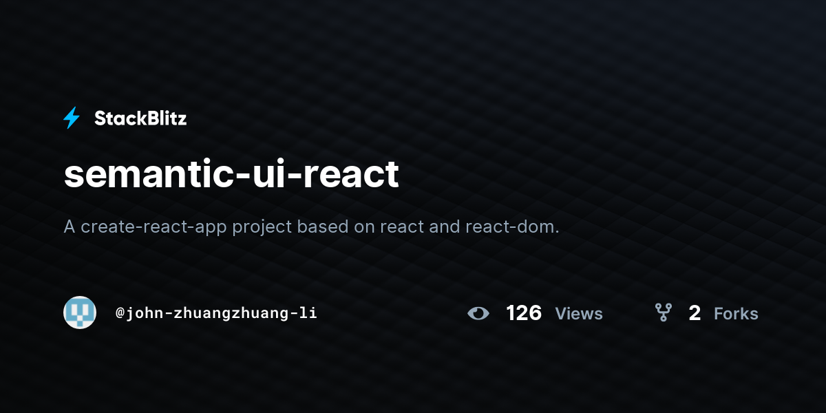 semantic-ui-react - StackBlitz