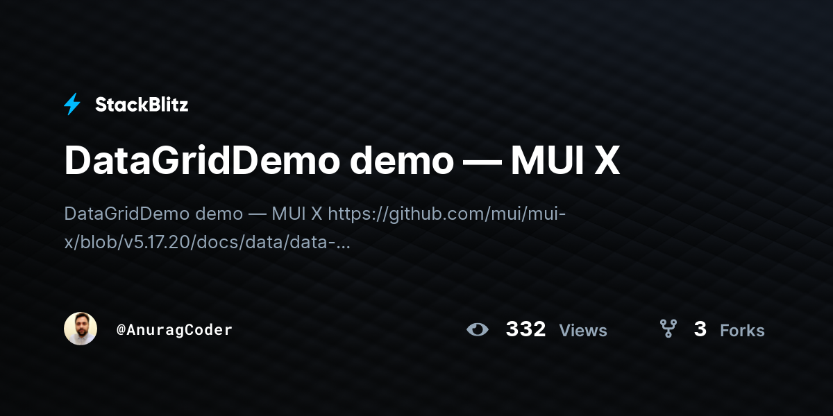 DataGridDemo demo — MUI X - StackBlitz