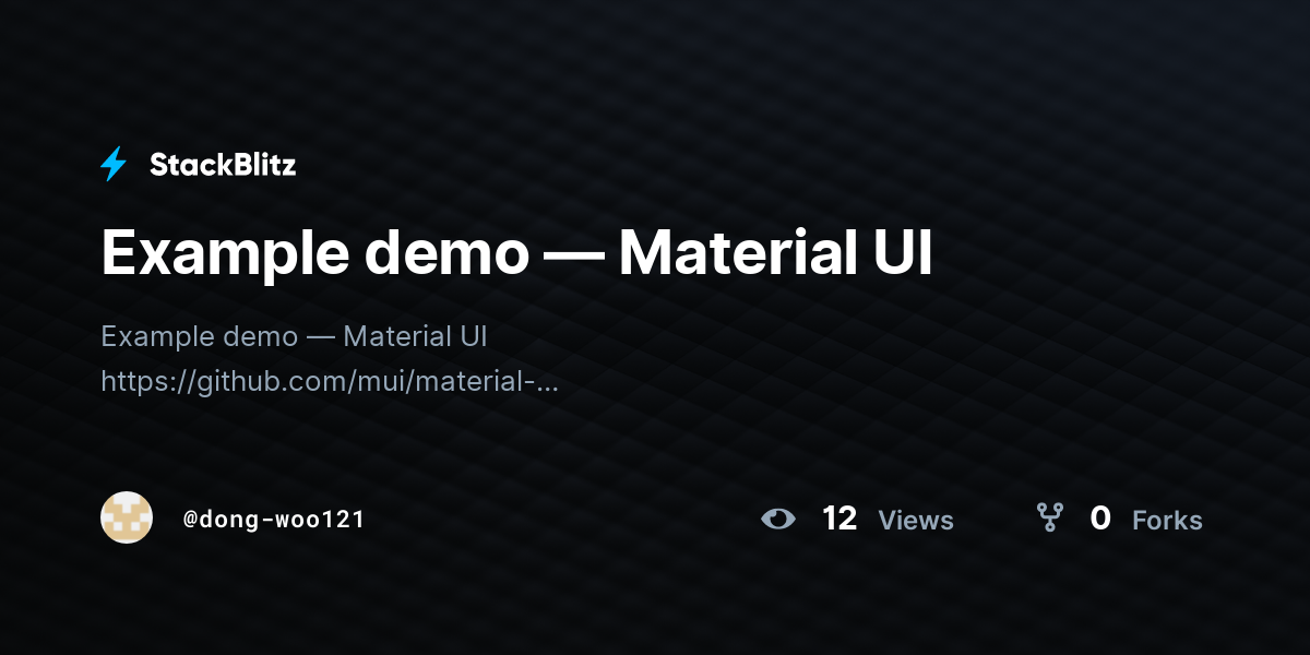 Example demo — Material UI - StackBlitz