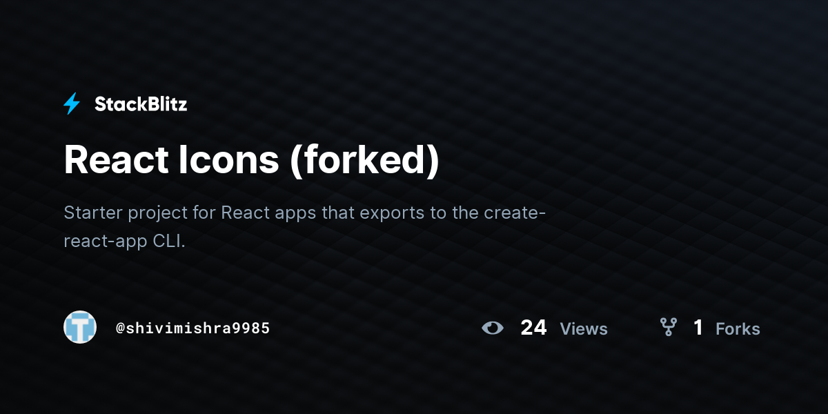 React Icons (forked) - StackBlitz