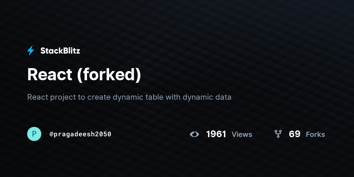 React (forked) - StackBlitz