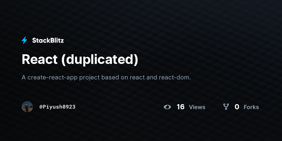 React Duplicated Stackblitz