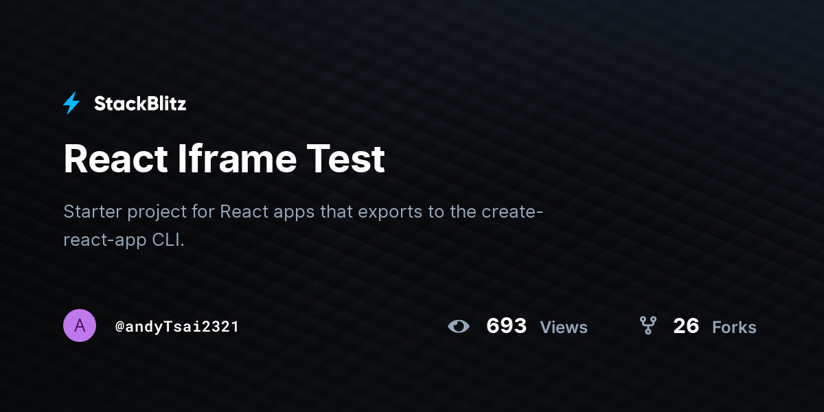 React Iframe Test - StackBlitz