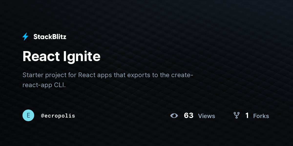 React Ignite - StackBlitz