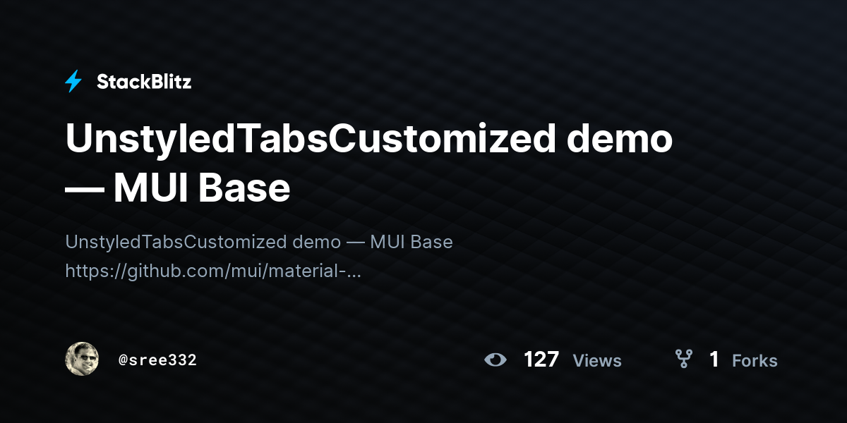 UnstyledTabsCustomized demo — MUI Base - StackBlitz