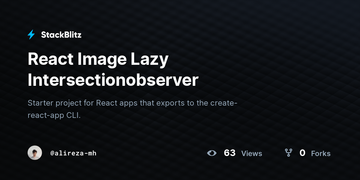 React Image Lazy Intersectionobserver - StackBlitz