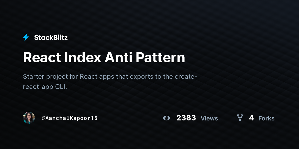 React Index Anti Pattern - StackBlitz