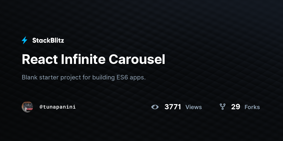 React Infinite Carousel - StackBlitz