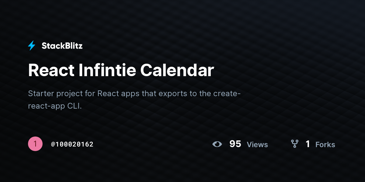 React Infintie Calendar - StackBlitz