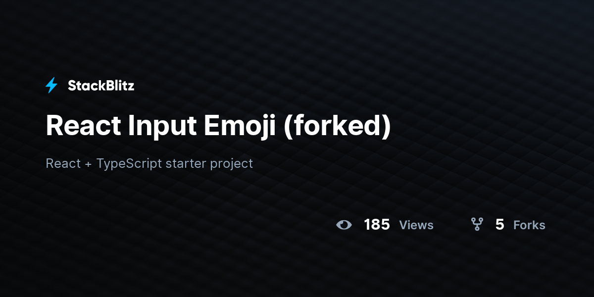 React Input Emoji (forked) - StackBlitz