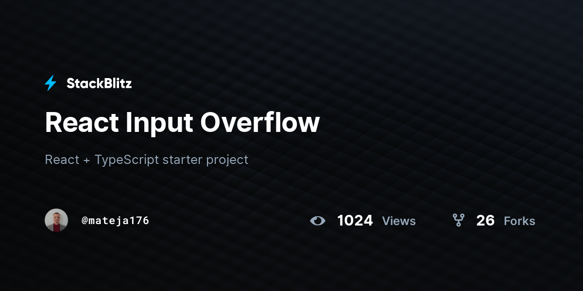 React Input Overflow - StackBlitz