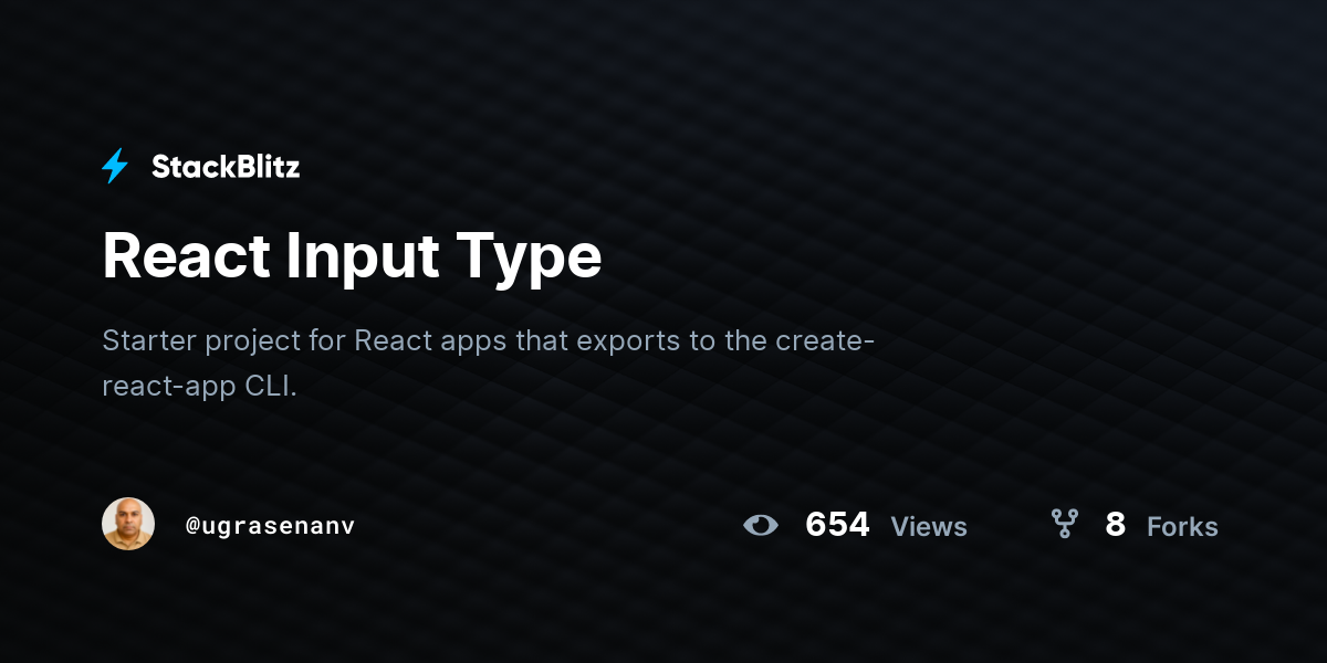 React Input Type - StackBlitz