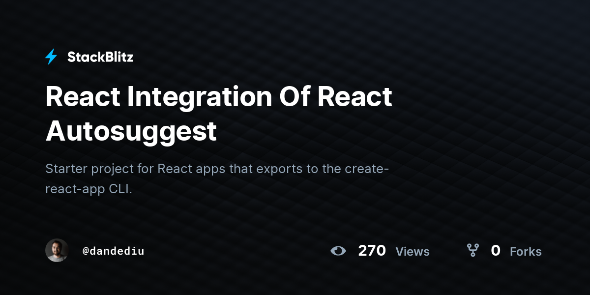 React Integration Of React Autosuggest - StackBlitz