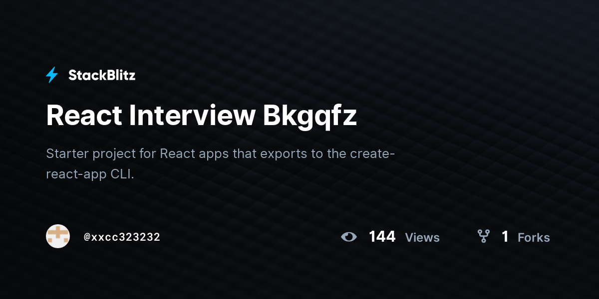 React Interview Bkgqfz - StackBlitz