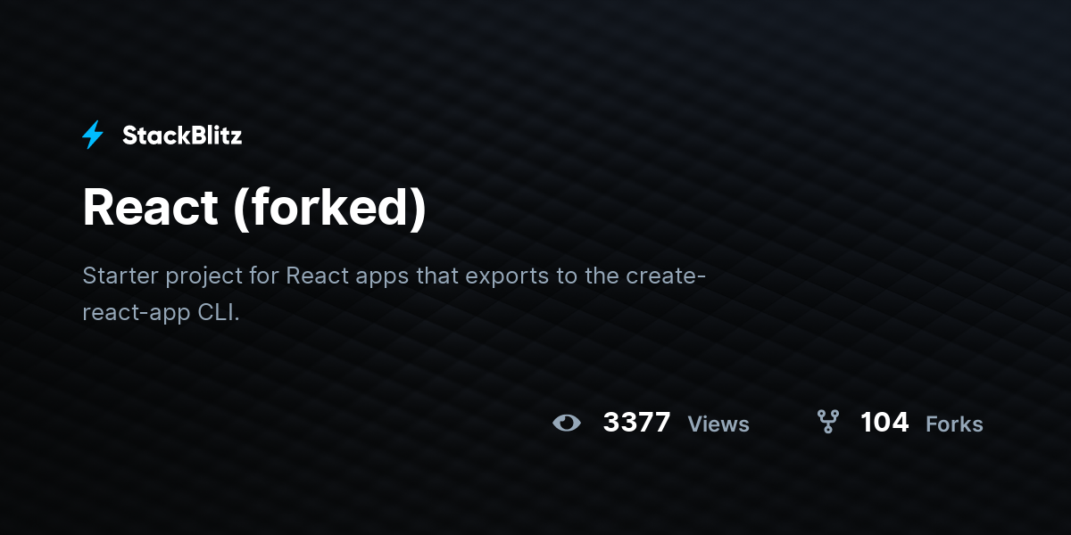 React (forked) - StackBlitz