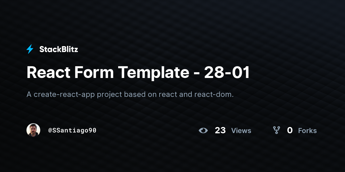 React Form Template - 28-01 - StackBlitz