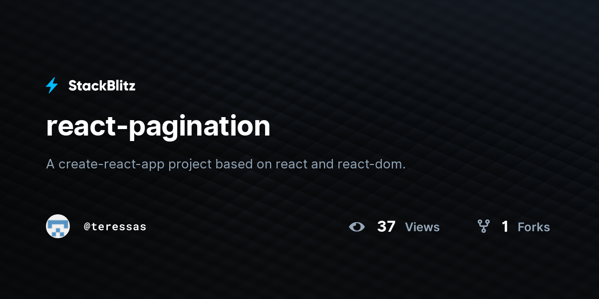 react-pagination - StackBlitz