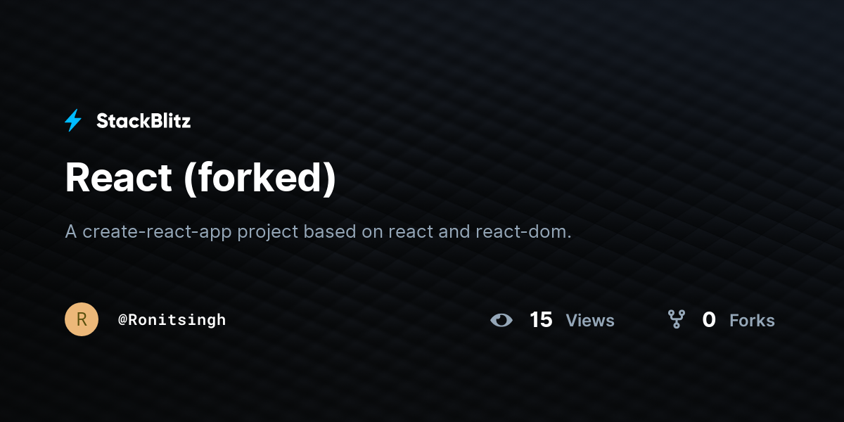 React (forked) - StackBlitz