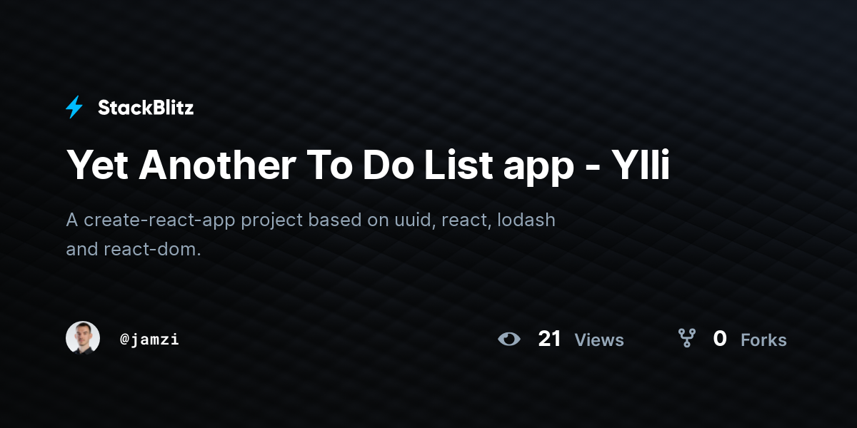 Yet Another To Do List app - Ylli - StackBlitz
