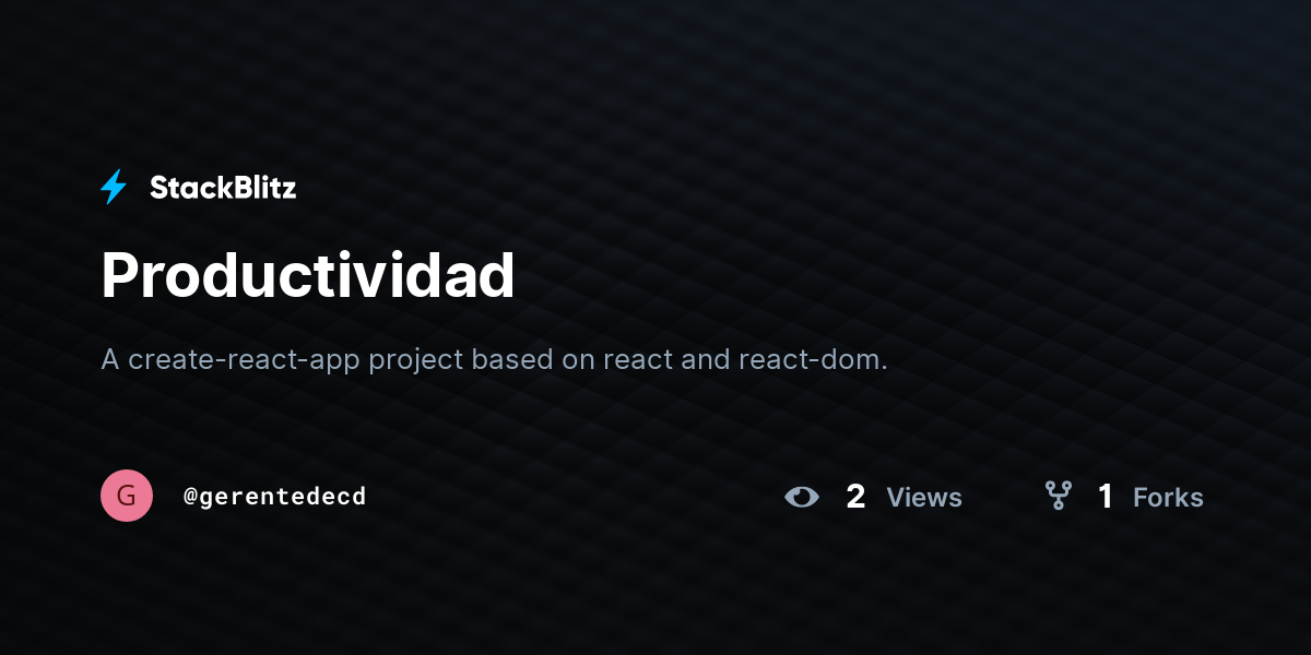 Productividad - StackBlitz