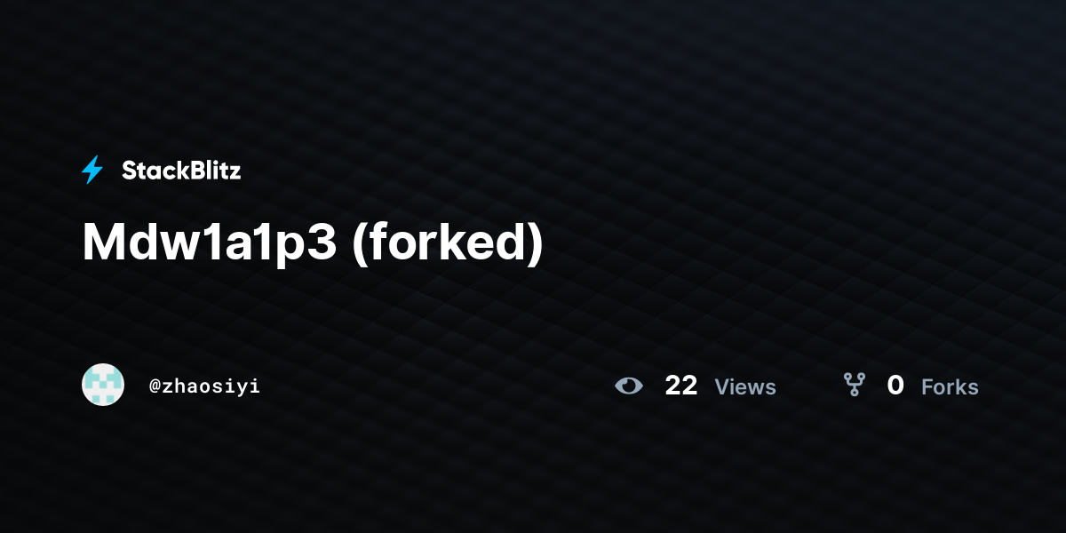 Mdw1a1p3 Forked Stackblitz