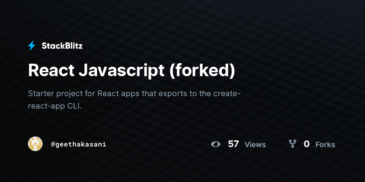 React Javascript (forked) - StackBlitz