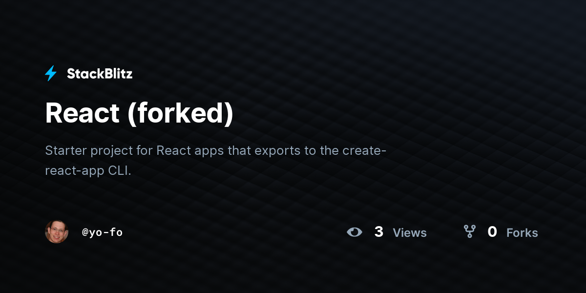React (forked) - StackBlitz
