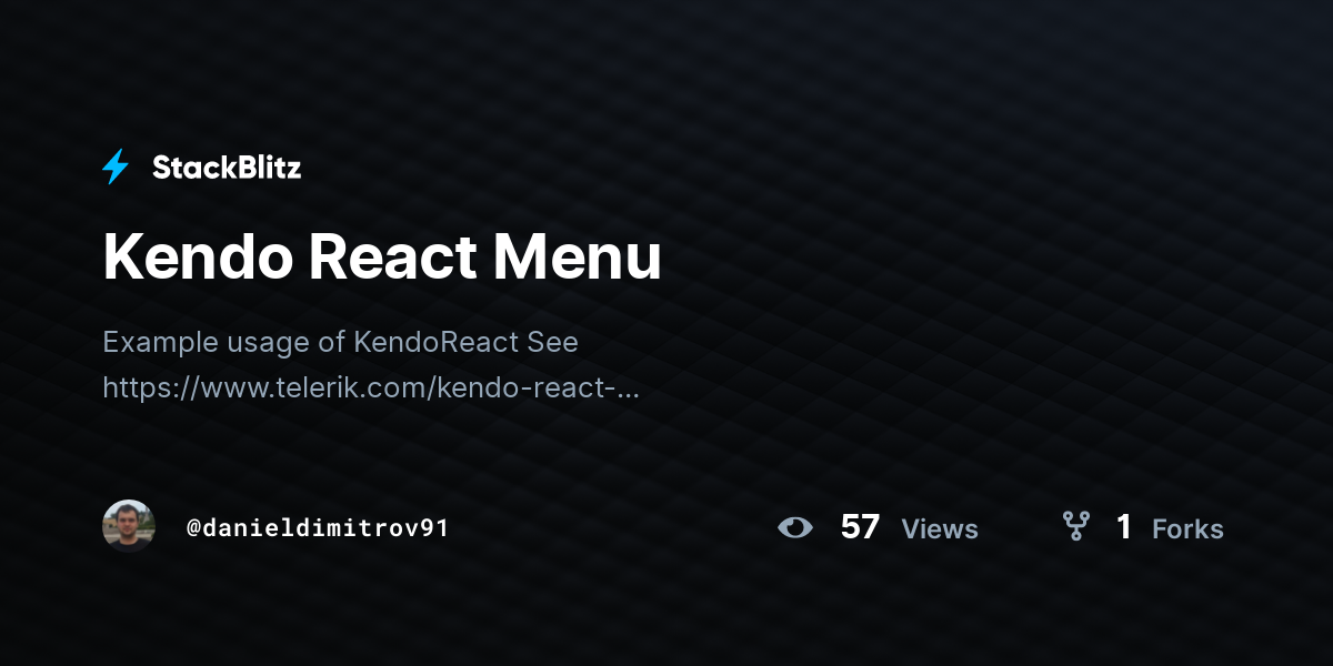 Kendo React Menu - StackBlitz