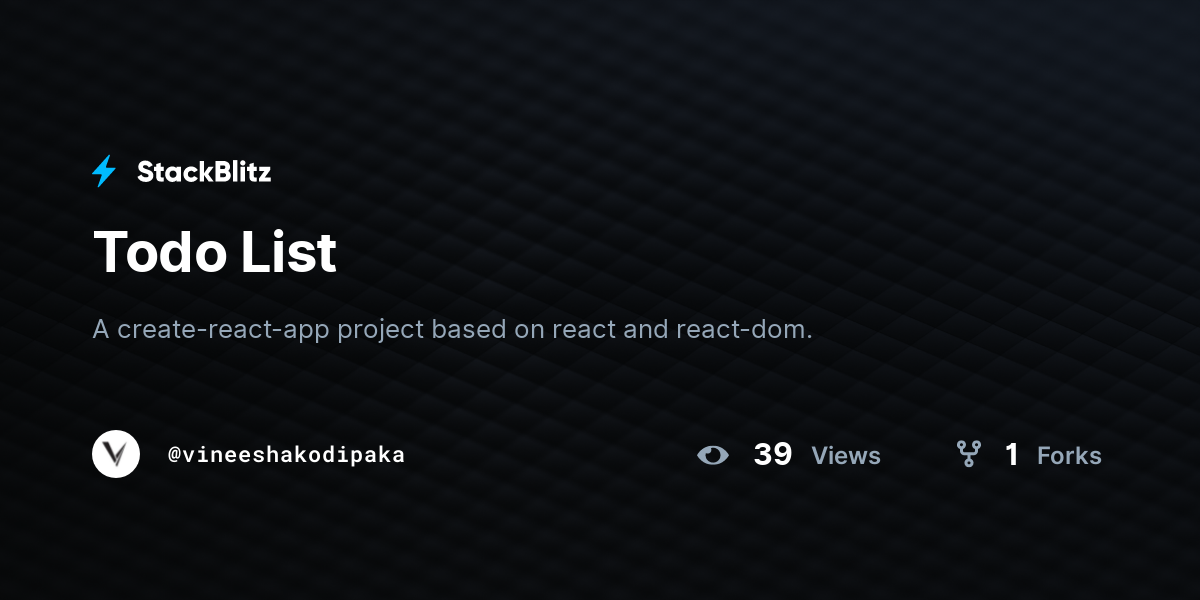Todo List Stackblitz