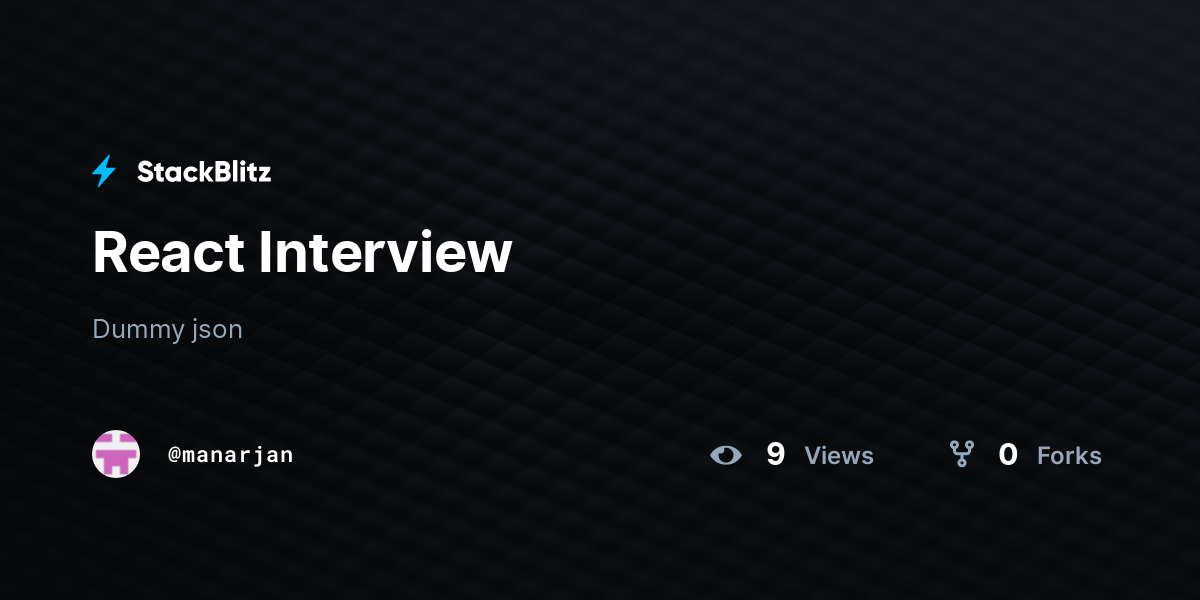 React Interview - StackBlitz