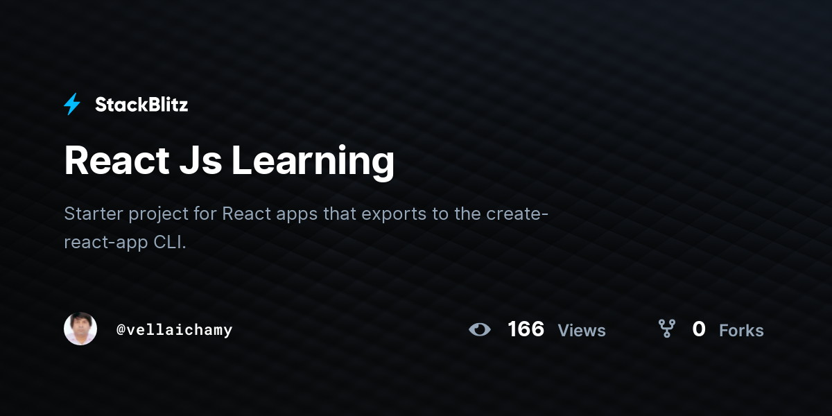 React Js Learning - StackBlitz