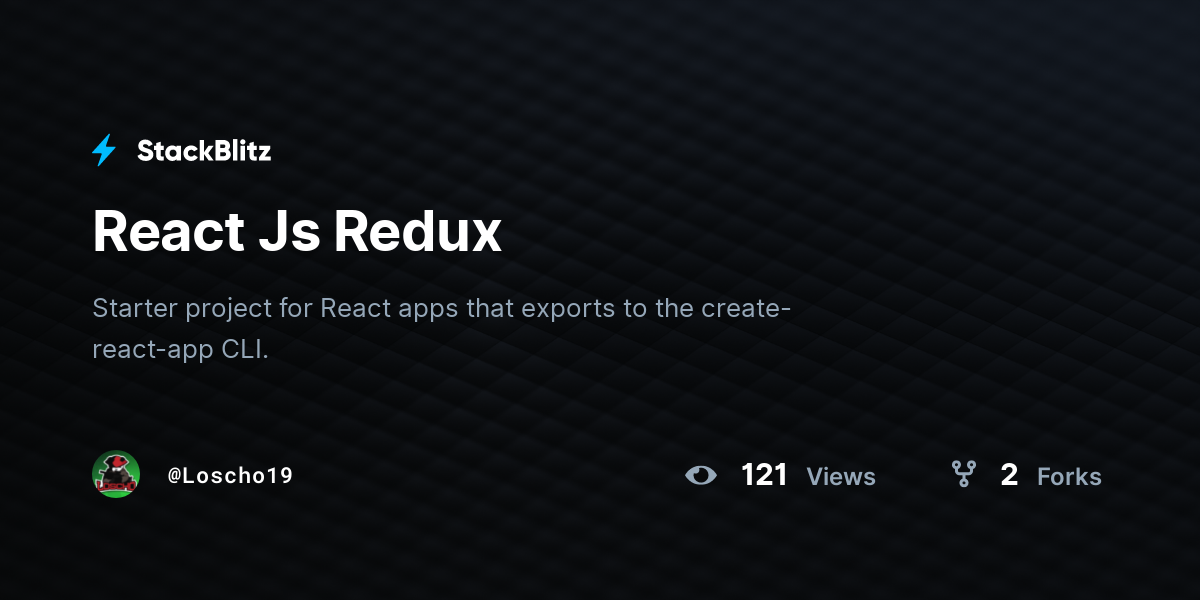 React Js Redux - StackBlitz