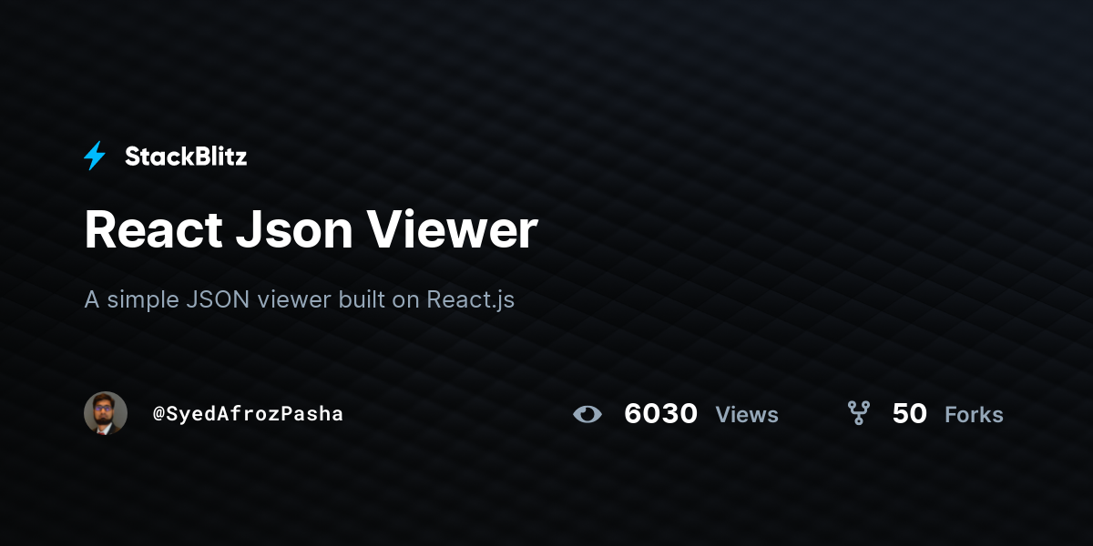 React Json Viewer - StackBlitz