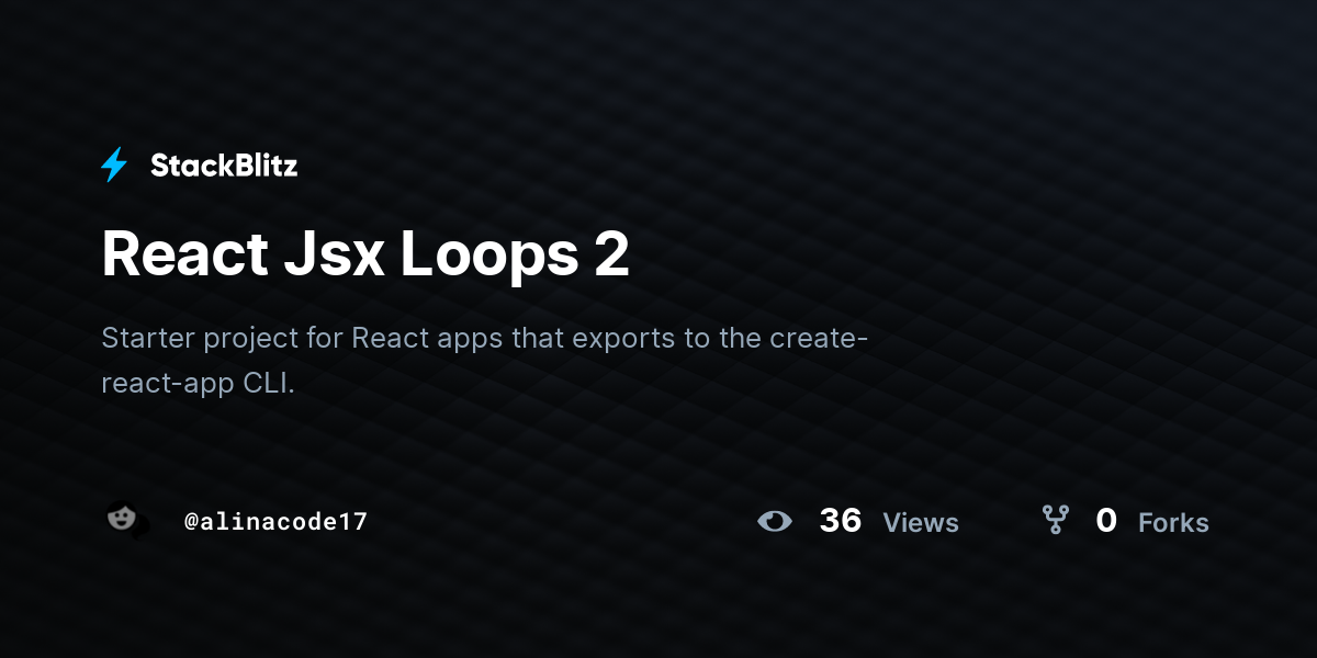 React Jsx Loops 2 - StackBlitz