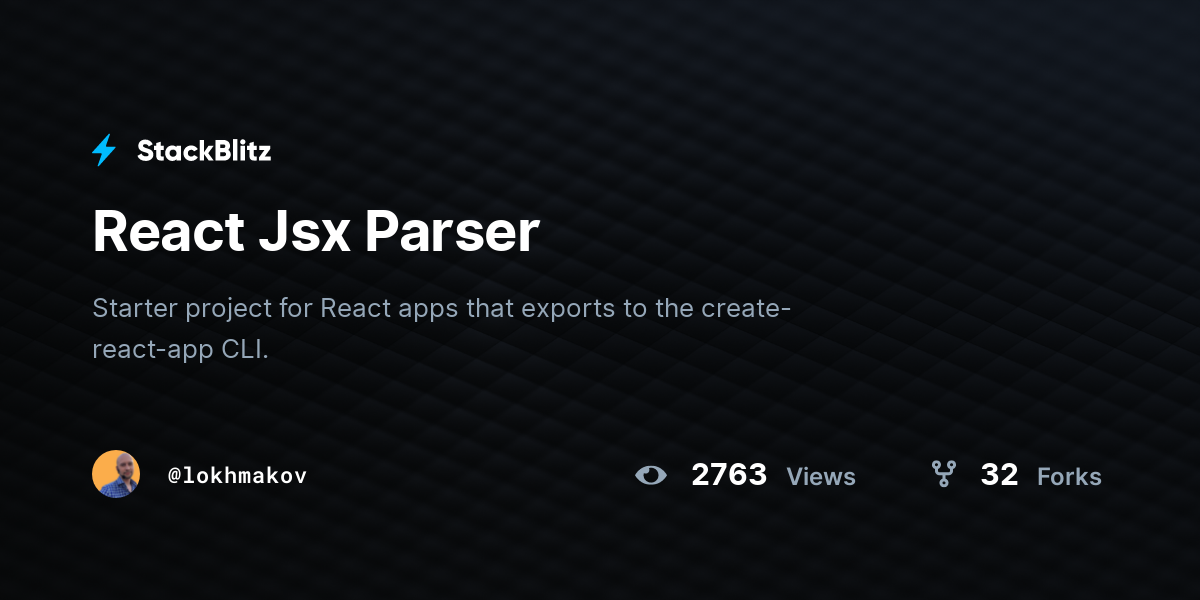 React Jsx Parser - StackBlitz