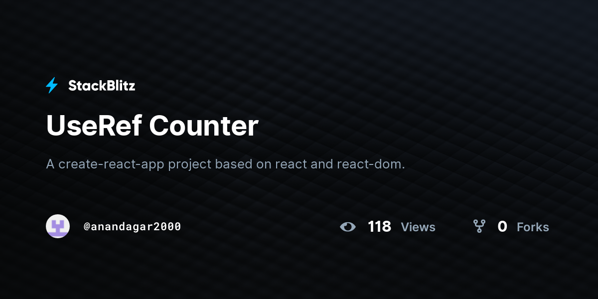 UseRef Counter - StackBlitz