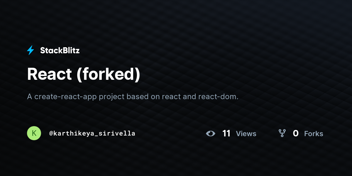 React (forked) - StackBlitz