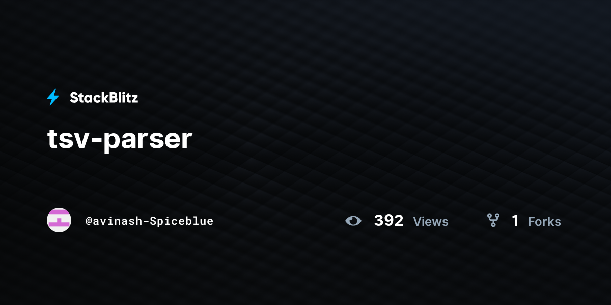 tsv-parser - StackBlitz