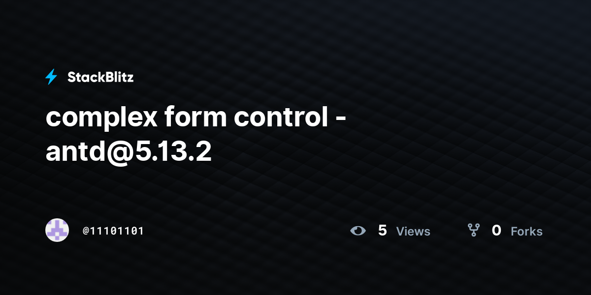 complex form control - antd@5.13.2 - StackBlitz
