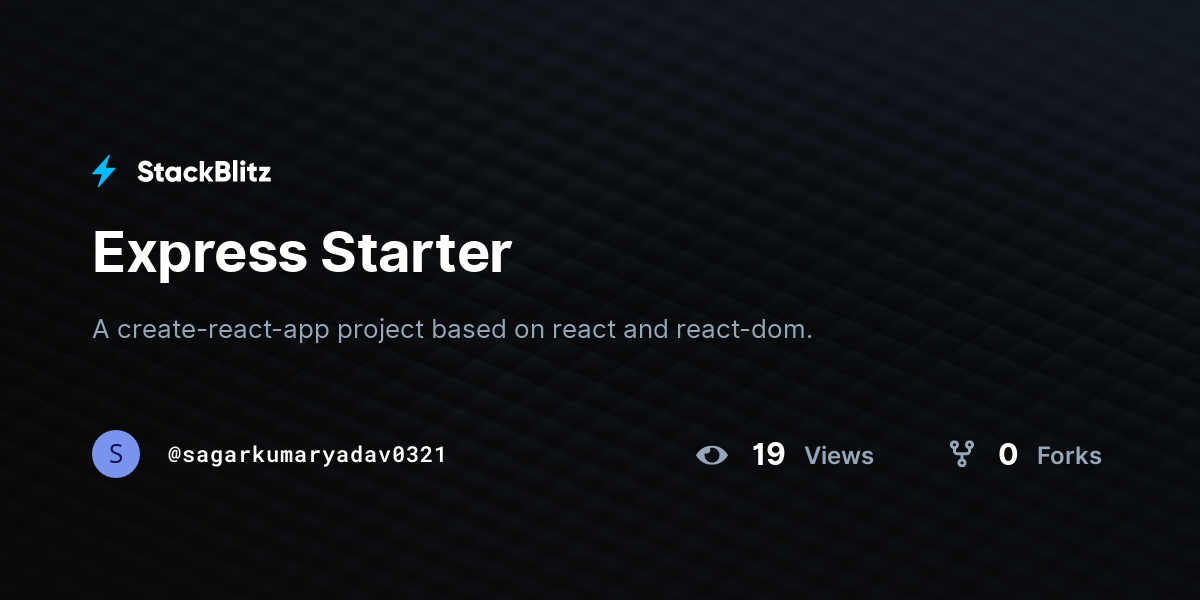 Express Starter - StackBlitz
