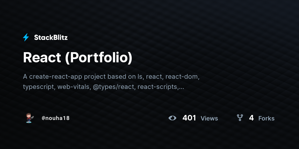 React (Portfolio) - StackBlitz