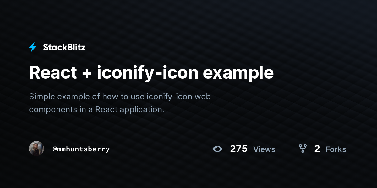 React + iconify-icon example - StackBlitz