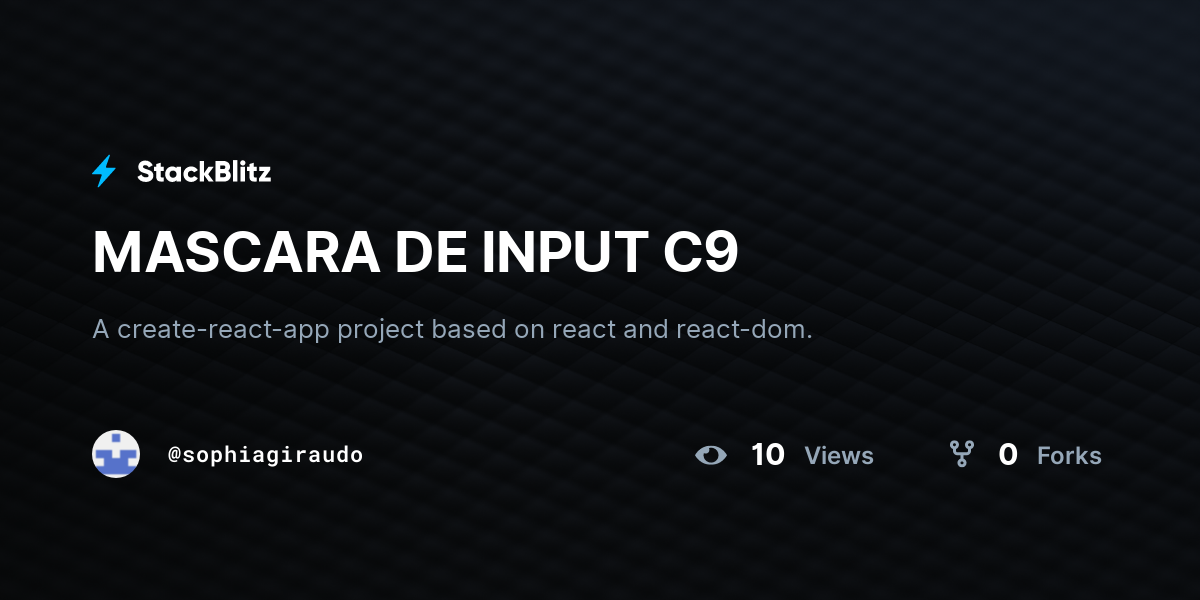 MASCARA DE INPUT C9 - StackBlitz