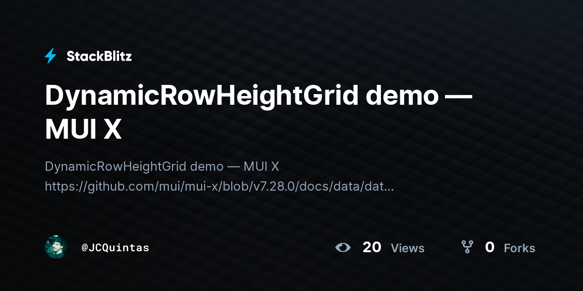 DynamicRowHeightGrid demo — MUI X - StackBlitz