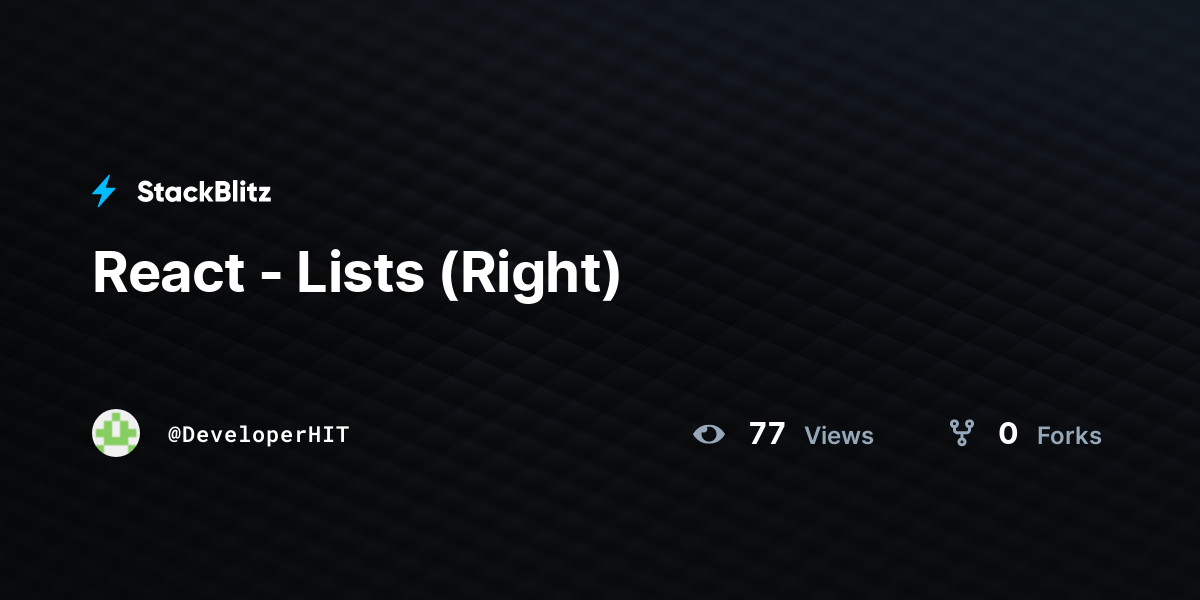 React - Lists (Right) - StackBlitz