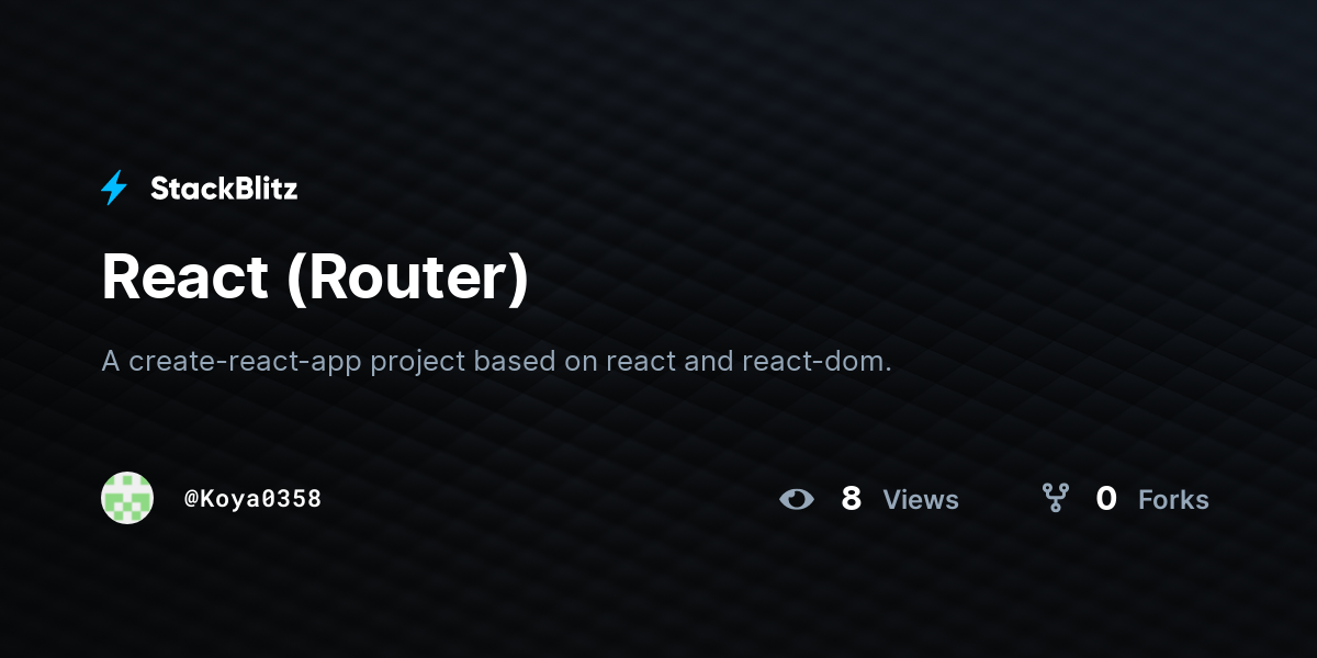 React (Router) - StackBlitz