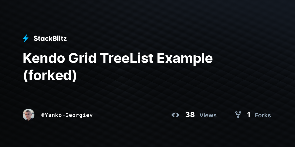 Kendo Grid TreeList Example (forked) - StackBlitz