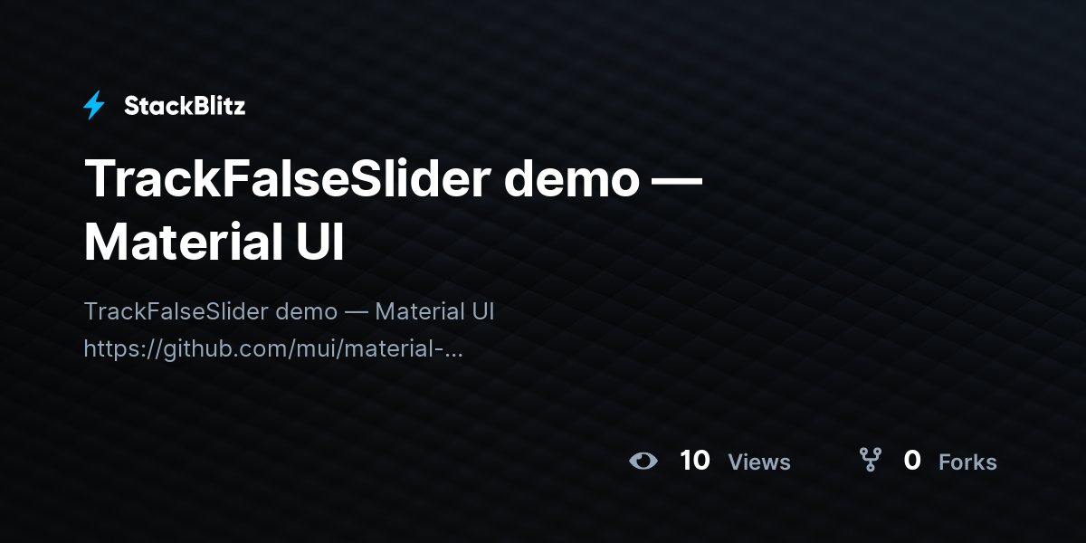 TrackFalseSlider demo — Material UI - StackBlitz
